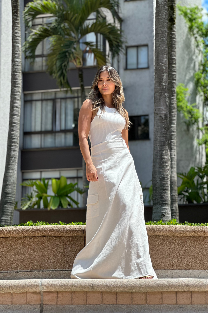 Falda larga con bolsillos laterales Maka - J&B – Jeans & Blouses